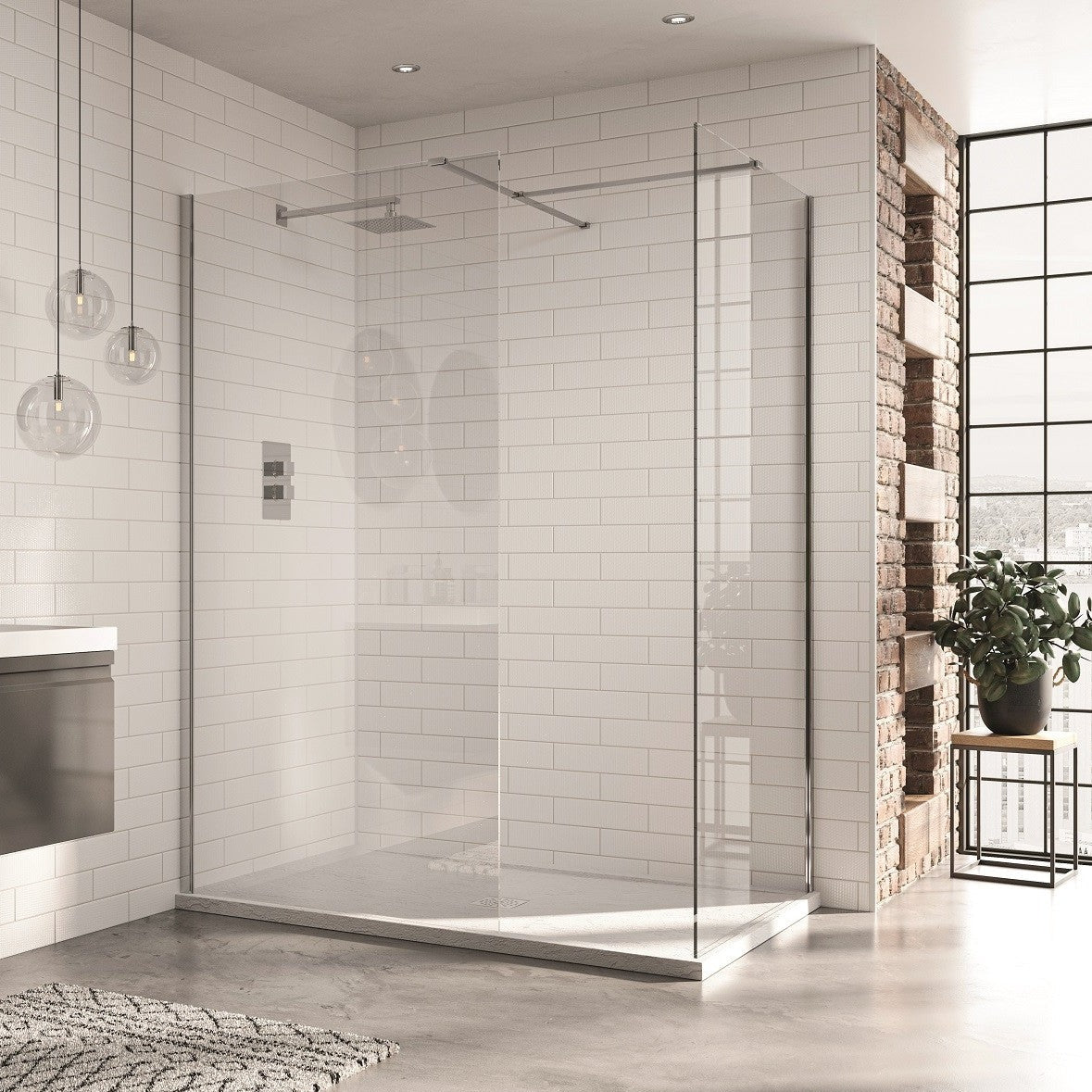 800mm Chrome Toughened Glass Walk-in Shower Panel – Letta London